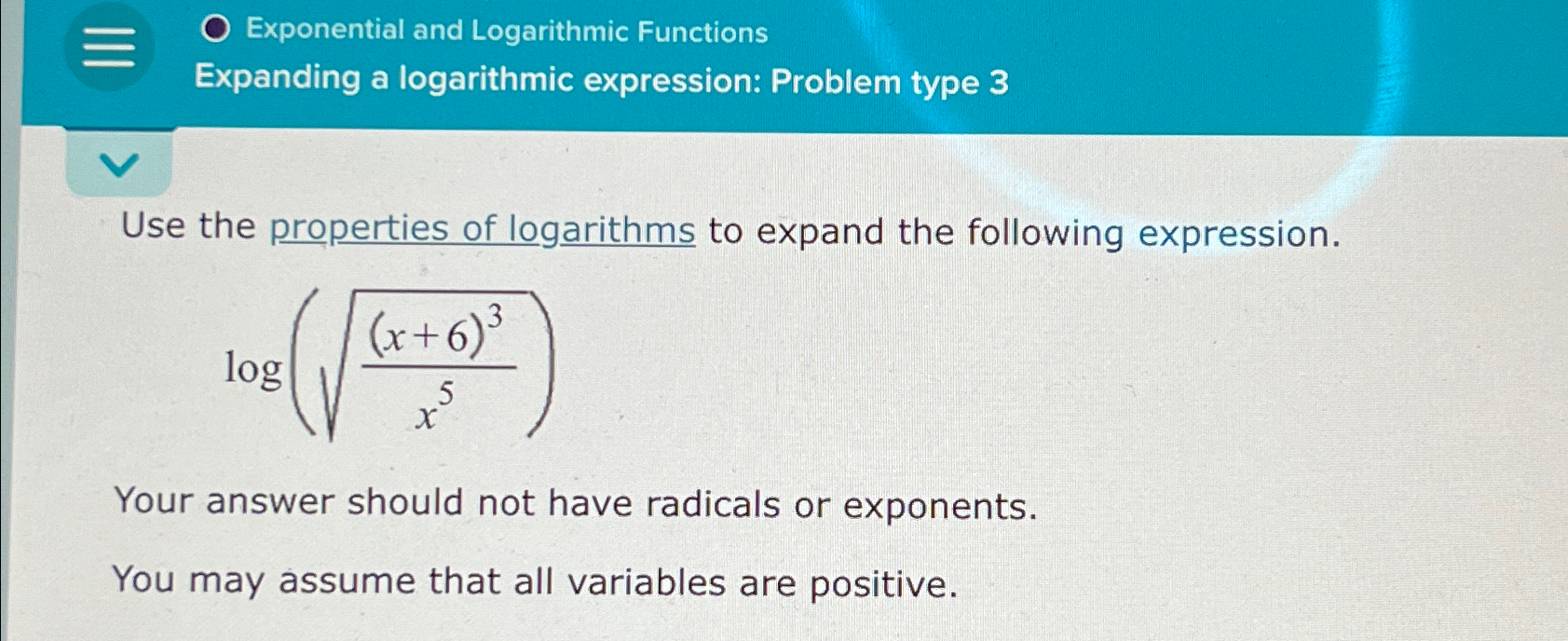 Solved Exponential and Logarithmic FunctionsExpanding a | Chegg.com