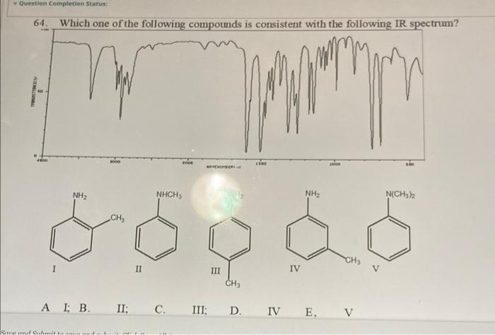 Solved A I; B. II; C. III; D. IV E, V | Chegg.com