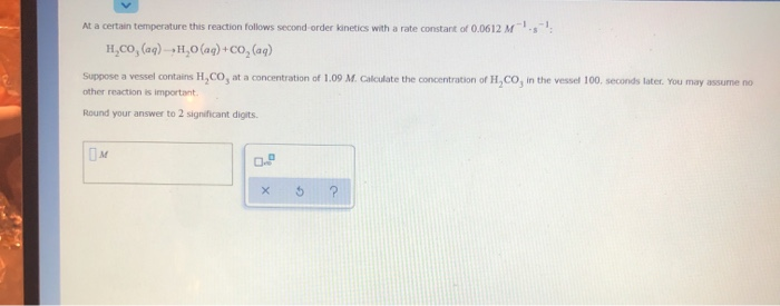 Solved At a certain temperature this reaction follows second | Chegg.com