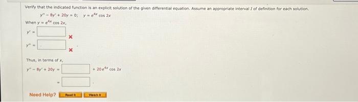 Solved verify that the indicated function is an explicit | Chegg.com