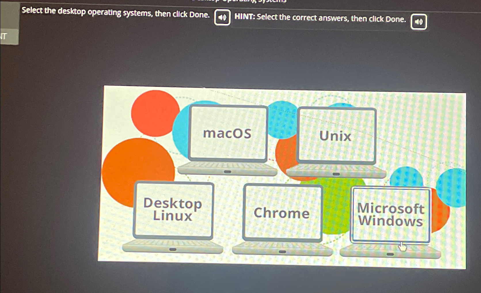 Solved Select the desktop operating systems, then click | Chegg.com