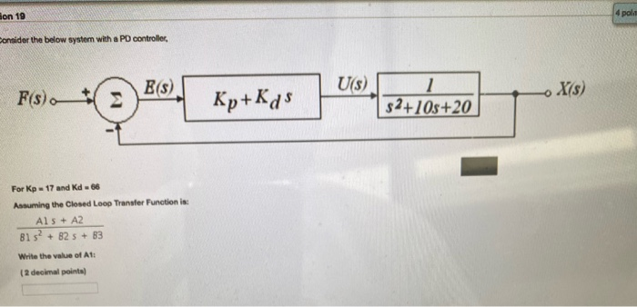 Solved 4 polm on 19 Consider the below system with a PD | Chegg.com