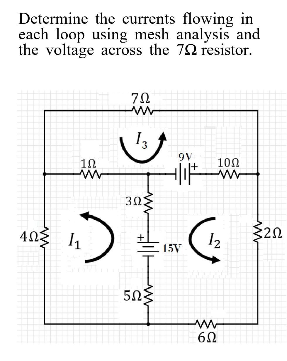 Solved Determine the currents flowing in each loop using | Chegg.com