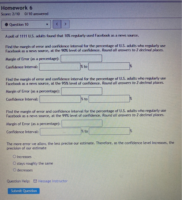 Solved Homework 6 Score: 2/10 0/10 answered Question 10 A | Chegg.com