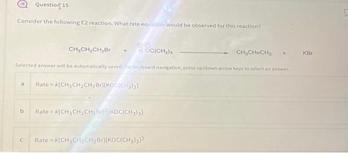Solved Consider the following E2 reaction. What rate | Chegg.com