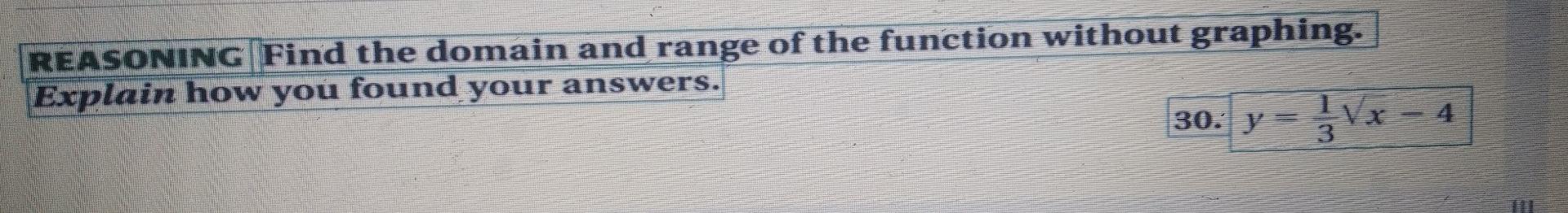 Solved REASONING Find the domain and range of the function | Chegg.com