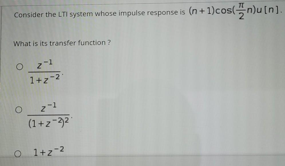 Solved nu[n]. Consider the LTI system whose impulse response | Chegg.com