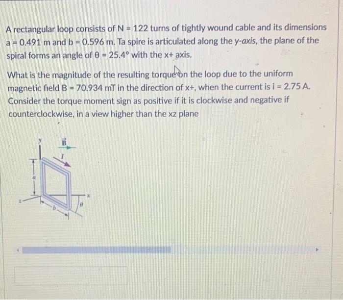 Solved A rectangular loop consists of N=122 turns of tightly | Chegg.com