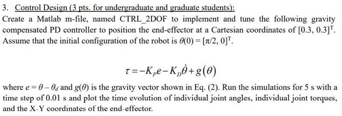 Solved Consider the 2-DOF planar robot manipulator shown | Chegg.com