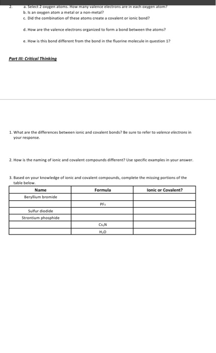 Solved Ionic & Covalent Virtual Lab Pre-Virtual Lab | Chegg.com