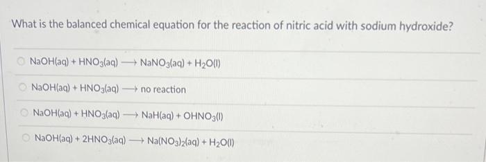 Solved What is the balanced chemical equation for the | Chegg.com