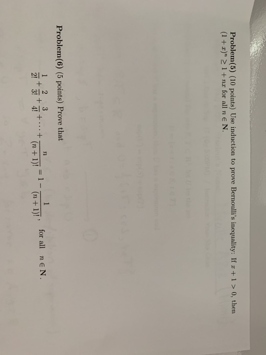 Solved Problem(5) (10 points) Use induction to prove | Chegg.com