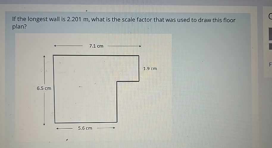 Solved If the longest wall is 2.201m, ﻿what is the scale | Chegg.com
