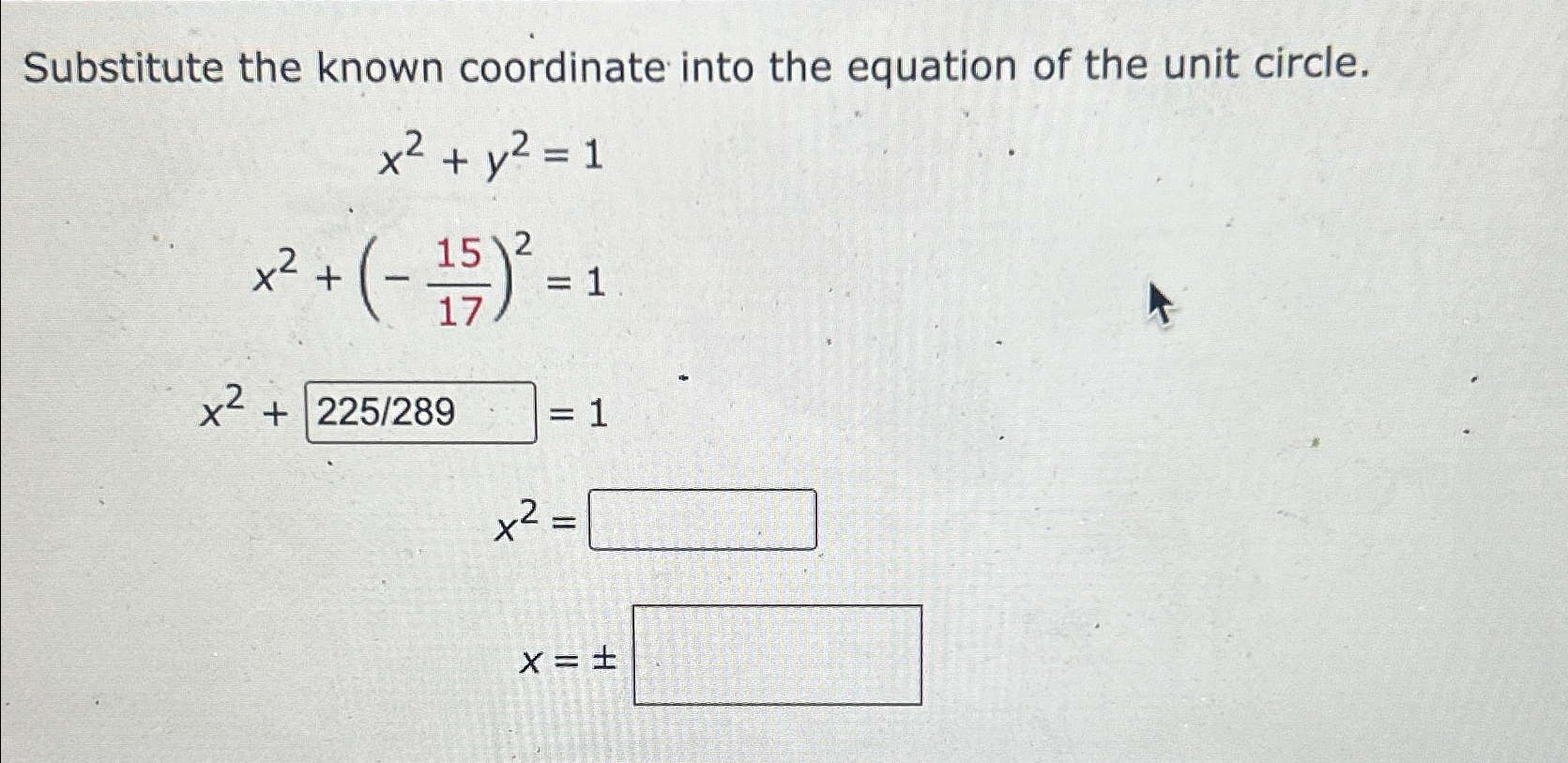 Solved Substitute the known coordinate into the equation of | Chegg.com