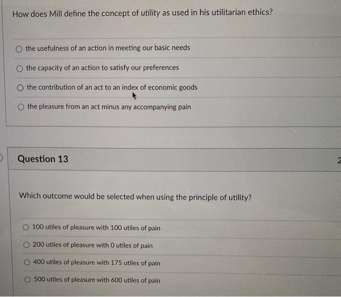 Solved How does Mill define the concept of utility as used | Chegg.com