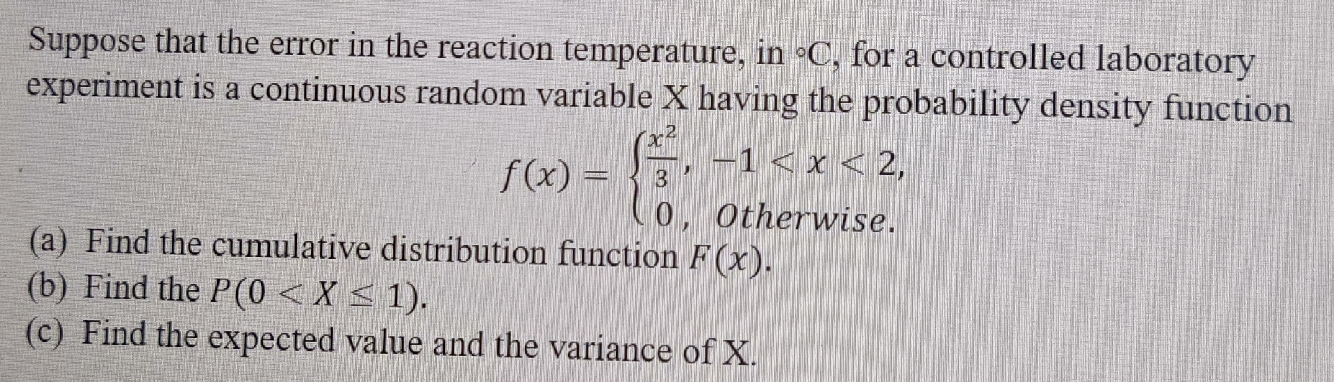 Solved Suppose that the error in the reaction temperature, | Chegg.com
