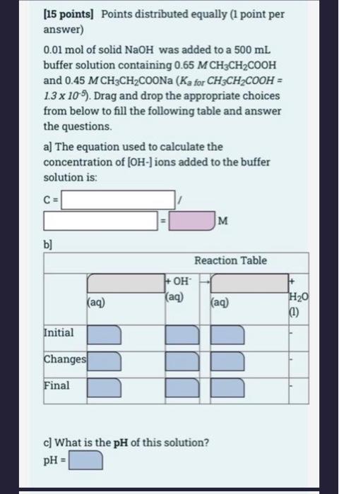 Solved 0.01 mol of solid NaOH was added to a 500 mL buffer | Chegg.com