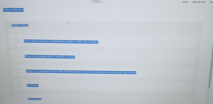 Solved SavedHelp Sove & ExitSuMuliple ChoiceDccurs when one | Chegg.com