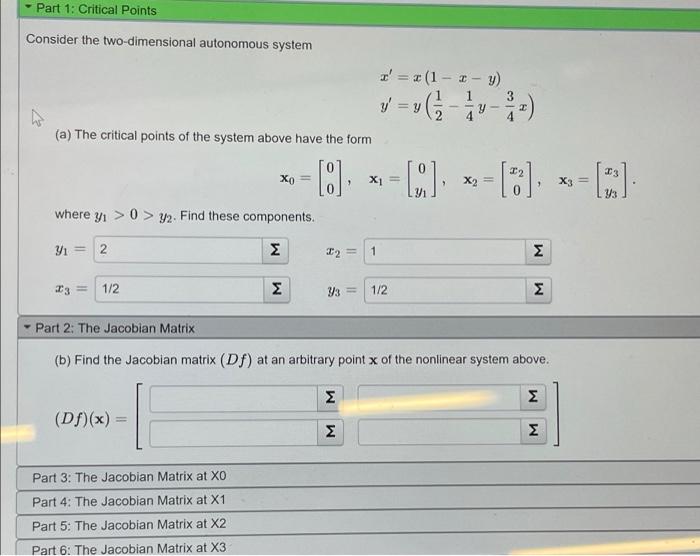 Solved Part 1: Critical Points Consider the two-dimensional | Chegg.com