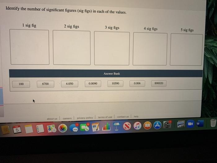 Solved Identify the number of significant figures (sig figs) | Chegg.com