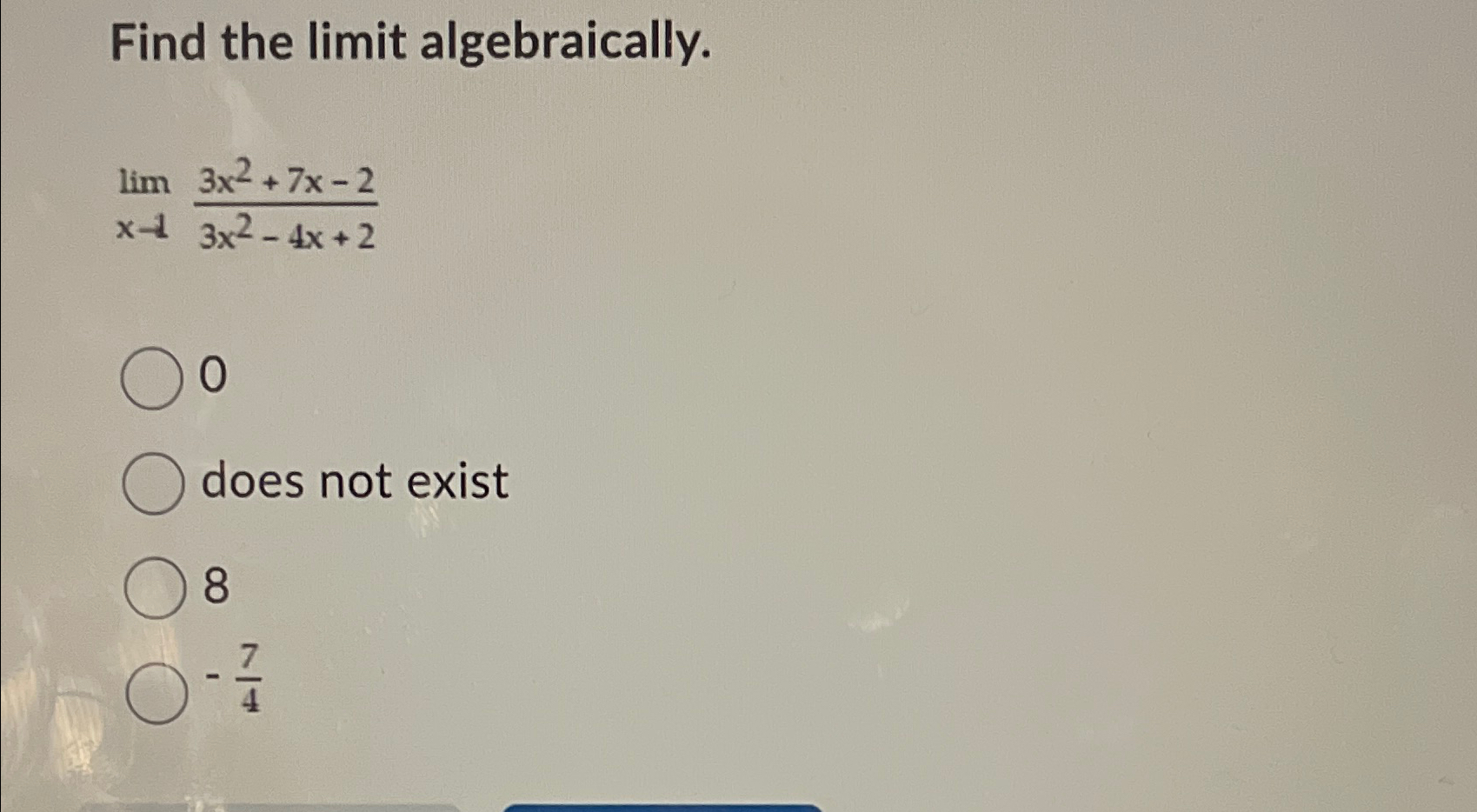 Solved Find the limit | Chegg.com