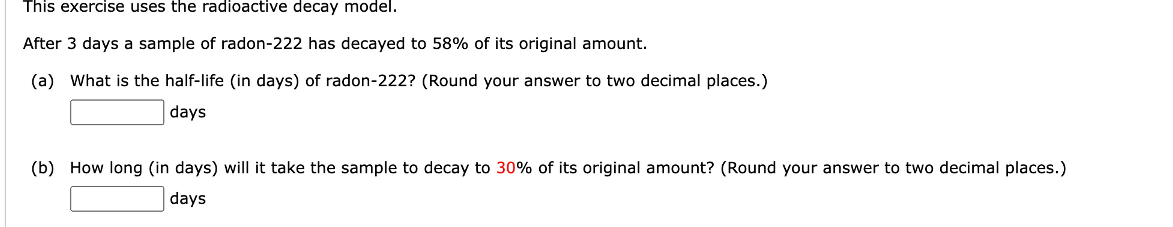 Solved This exercise uses the radioactive decay model.After | Chegg.com