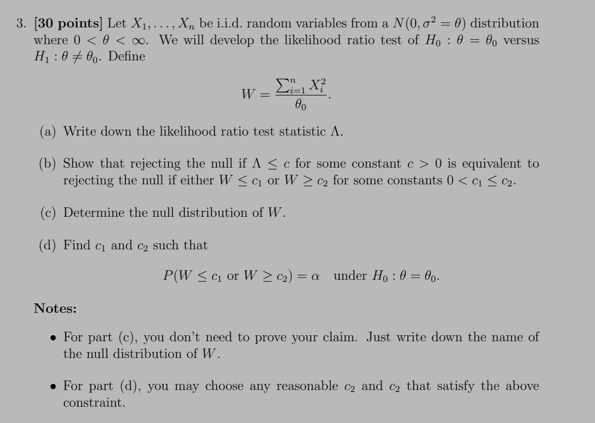 Solved [30 ﻿points] ﻿Let x1,dots,xn ﻿be i.i.d. ﻿random | Chegg.com