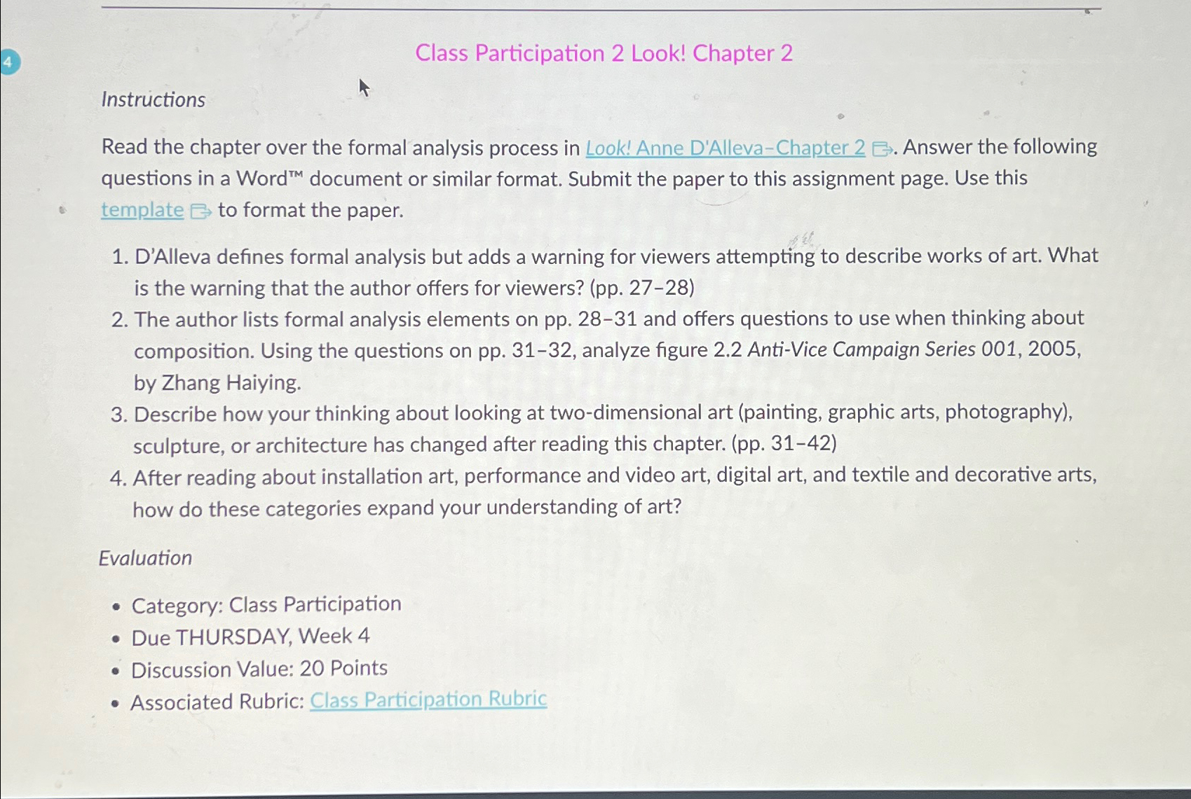 Solved Class Participation 2 ﻿Look! Chapter | Chegg.com