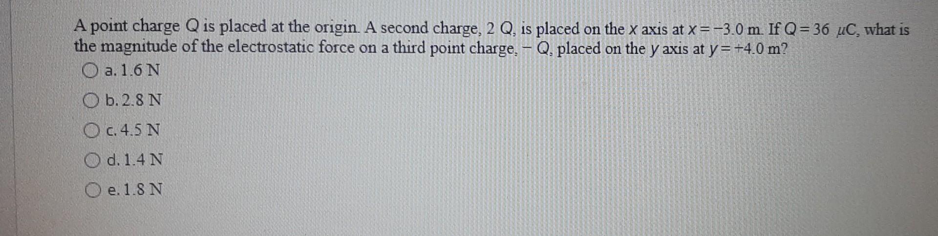 Solved A point charge \\( Q \\) is placed at the origin. A | Chegg.com