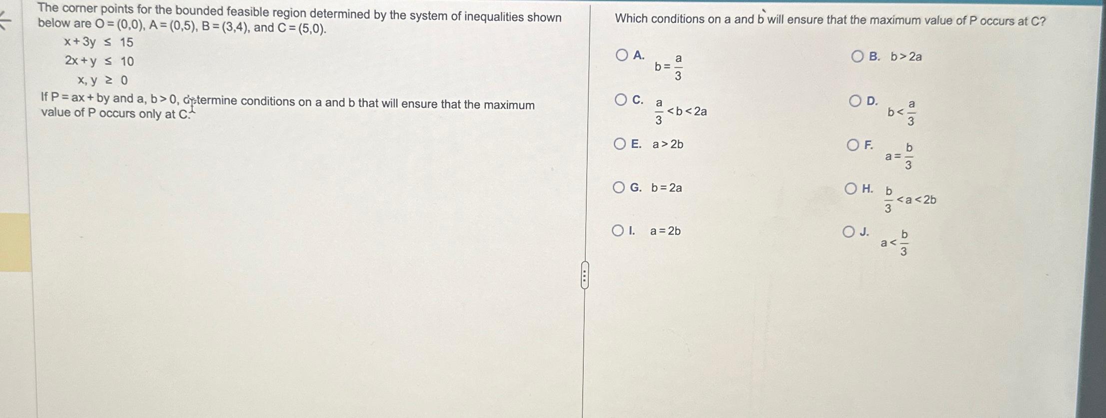 Solved The corner points for the bounded feasible region | Chegg.com