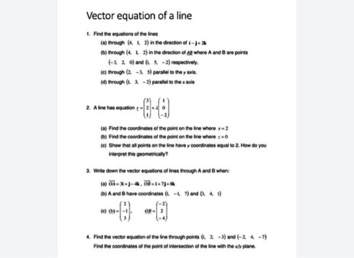 Solved 1. Find the equations of the lines (a) through | Chegg.com