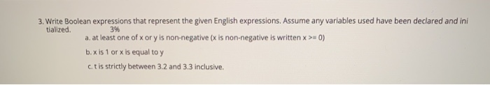 Solved 3. Write Boolean expressions that represent the given | Chegg.com