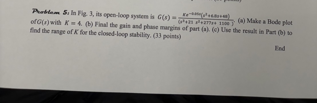 Probtern 5: In Fig. 3, ﻿its open-loop system is | Chegg.com
