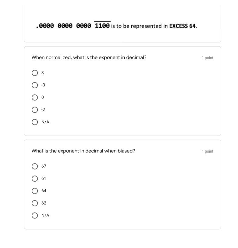 Solved Using The Excess 4 12 Bit Floating Point Format What 