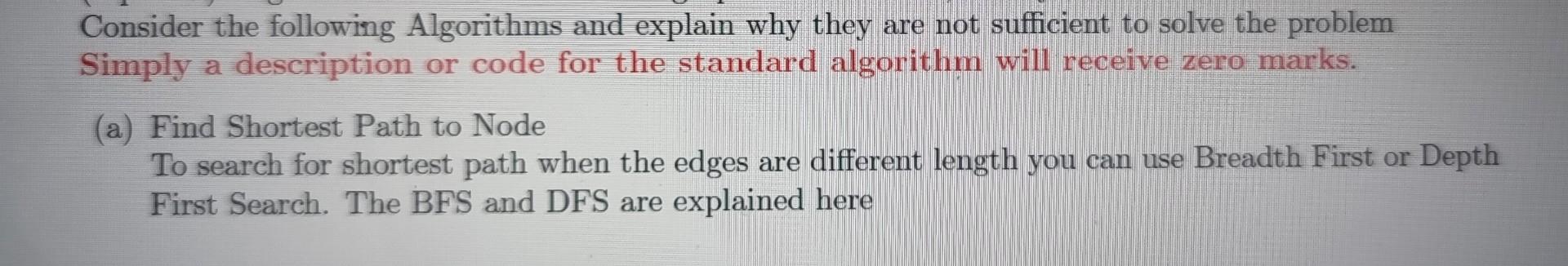 Solved Consider the following Algorithms and explain why | Chegg.com
