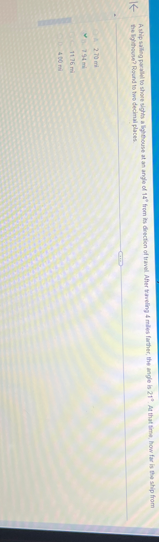 Solved A ship sailing parallel to shore sights a lighthouse | Chegg.com