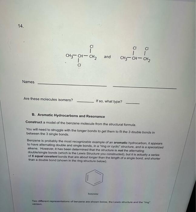 Solved and Names Are these molecules isomers? If so, what | Chegg.com