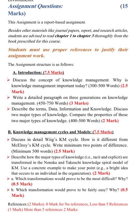 Solved Assignment Questions: (15 Marks) This Assignment is a | Chegg.com