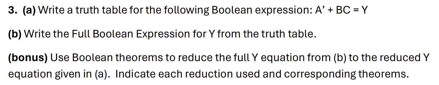 Solved (a) ﻿Write a truth table for the following Boolean | Chegg.com