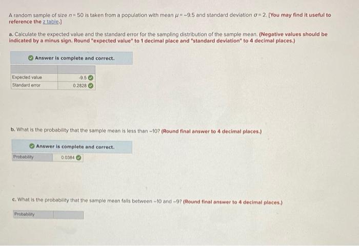 Solved A random sample of size n=50 is taken from a | Chegg.com