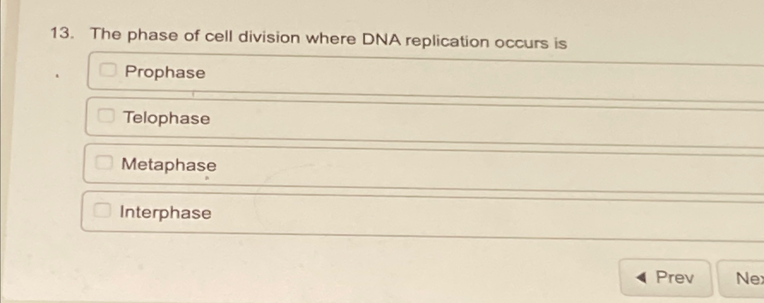 Solved The phase of cell division where DNA replication | Chegg.com