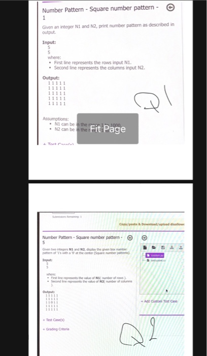 Solved Number Pattern - Square number pattern - 1 Given an | Chegg.com