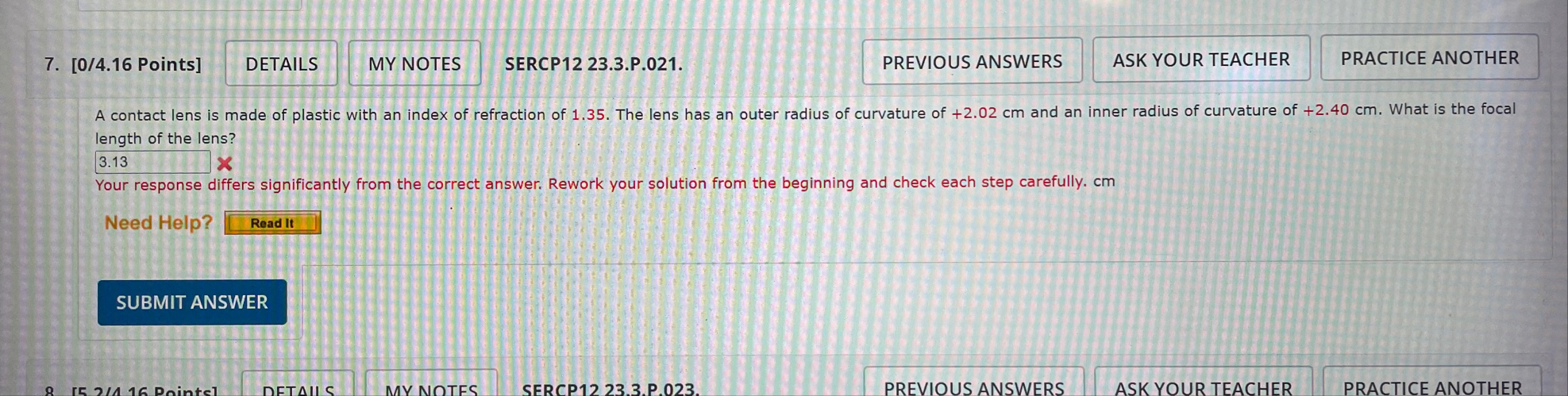 Solved [0/4.16 ﻿Points] ﻿SERCP12 23.3.P.021. PRACTICE | Chegg.com