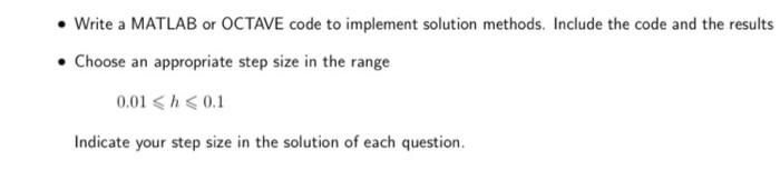 Solved - Write a MATLAB or OCTAVE code to implement solution | Chegg.com