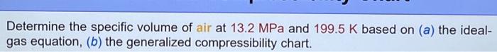 Solved Determine the specific volume of air at 13.2MPa and | Chegg.com