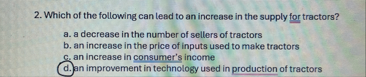 Solved Which of the following can lead to an increase in the | Chegg.com