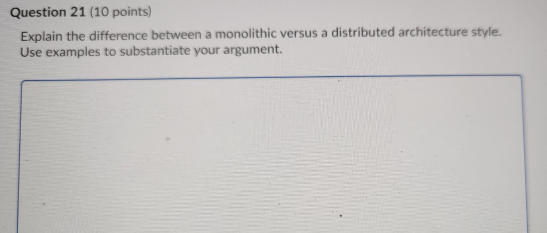 Solved Question 21 (10 points) Explain the difference | Chegg.com