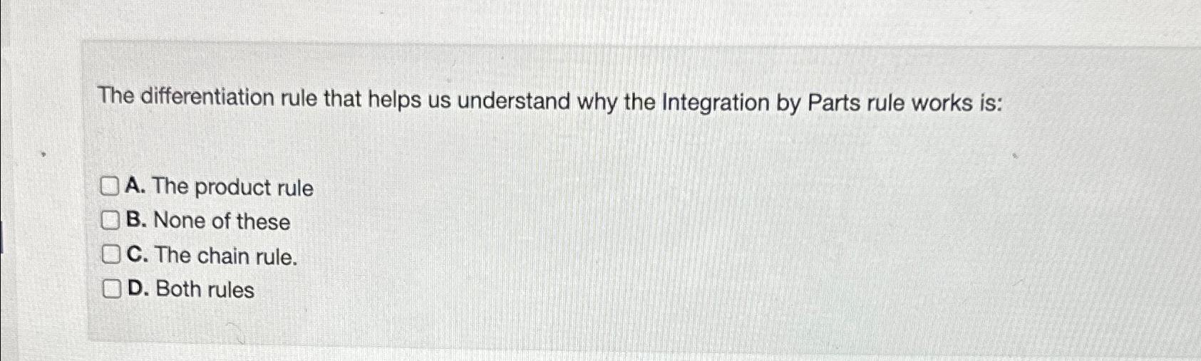 Solved The differentiation rule that helps us understand why | Chegg.com