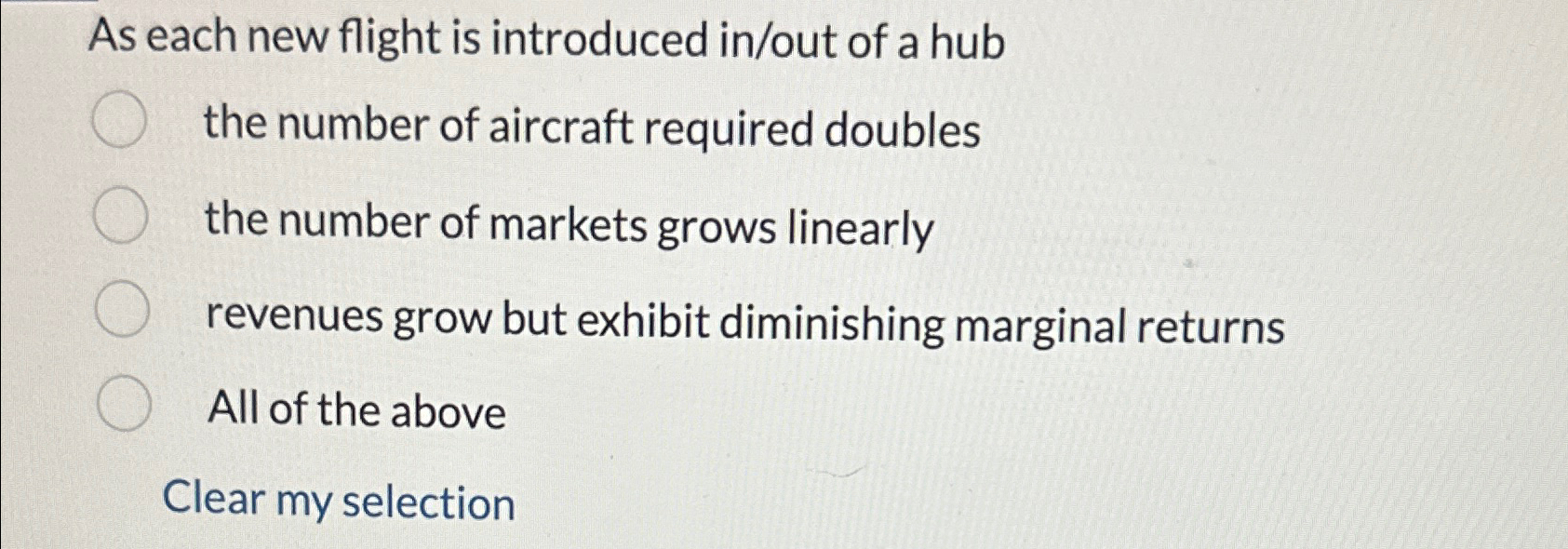 Solved As each new flight is introduced in/out of a hub the | Chegg.com