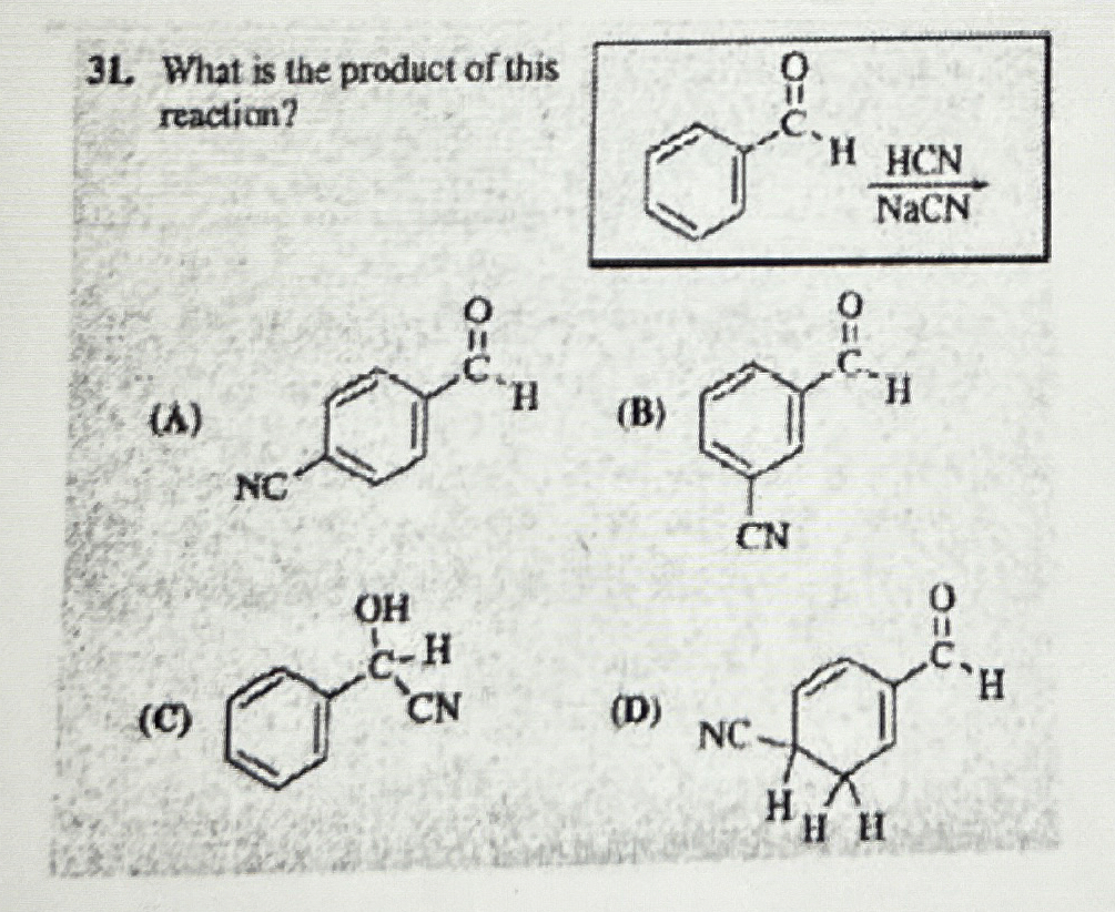 Solved What Is The Product Of This Reaction B C D